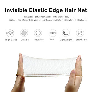 Invisible Mesh Hair Nets Set with Positioning U-Shaped Hair Pins for Women's Hair Styling (Blonde)