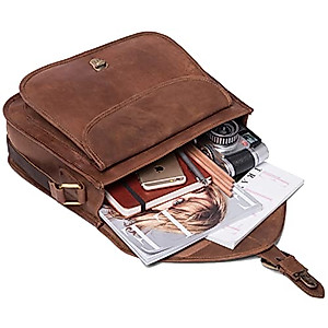 LEABAGS Riyadh Shoulder bag I Genuine buffalo leather handbag I Shoulder bag with vintage look I Leather shoulder handbag