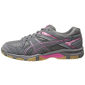ASICS Women's Gel 1150V Volley Ball Shoe,Smoke/Knock Out Pink/Silver,8 M US