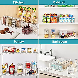 Vtopmart Set of 7 Fridge Organizer, Stackable Fruit Storage Containers for Fridge, Fridge Organizers and Storage Clear with lids, BPA-Free Refrigerator Organizer Bins with Drain Tray for Vegetables, Fruits, Food, Drinks