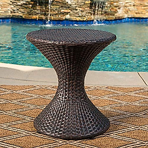 Christopher Knight Home Franklin Outdoor Wicker Hourglass Side Table, Multibrown