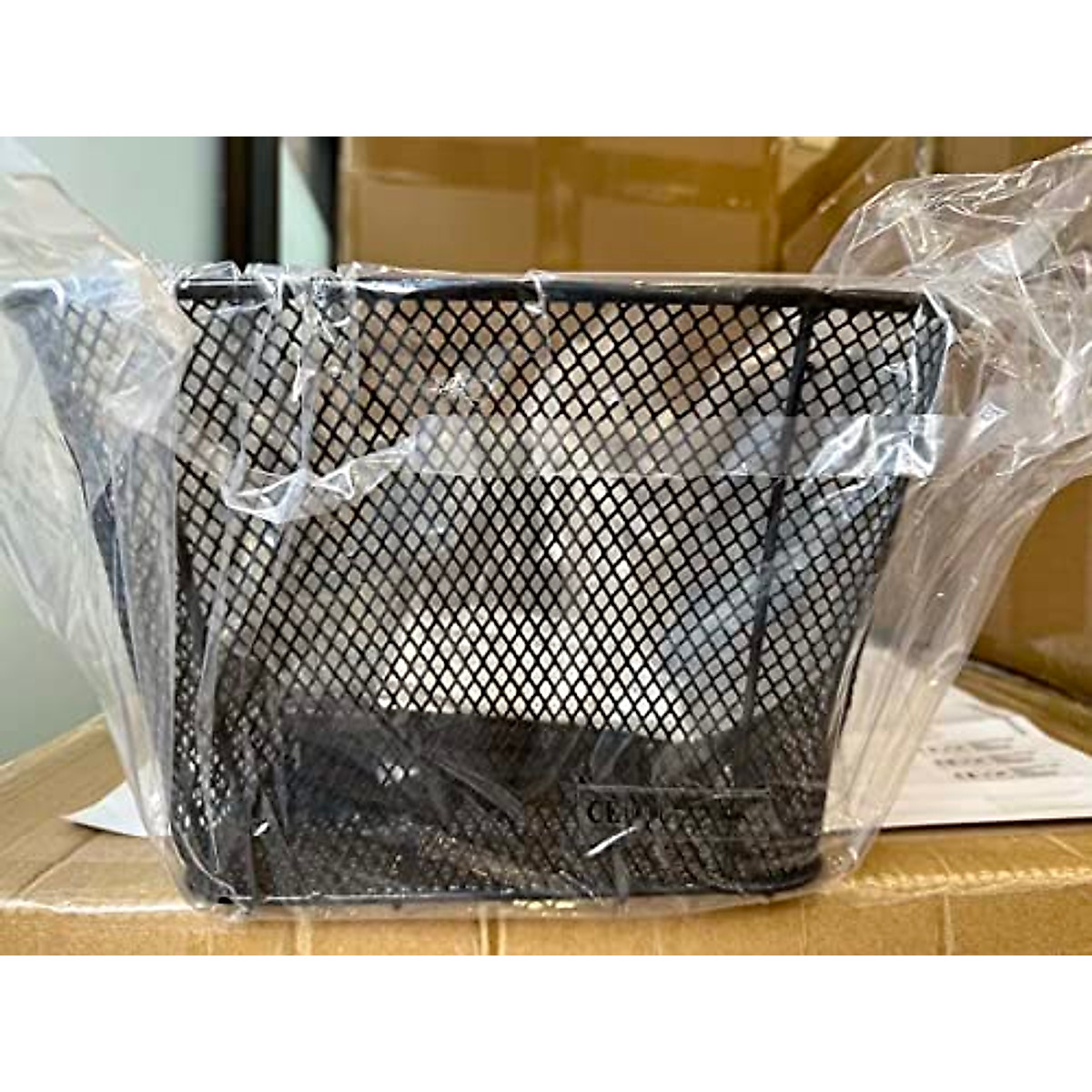 ANZOME Rear Bike Basket - Heavy-Duty Iron Wire Bicycle Cargo Rack with Reflective Waterproof Cover