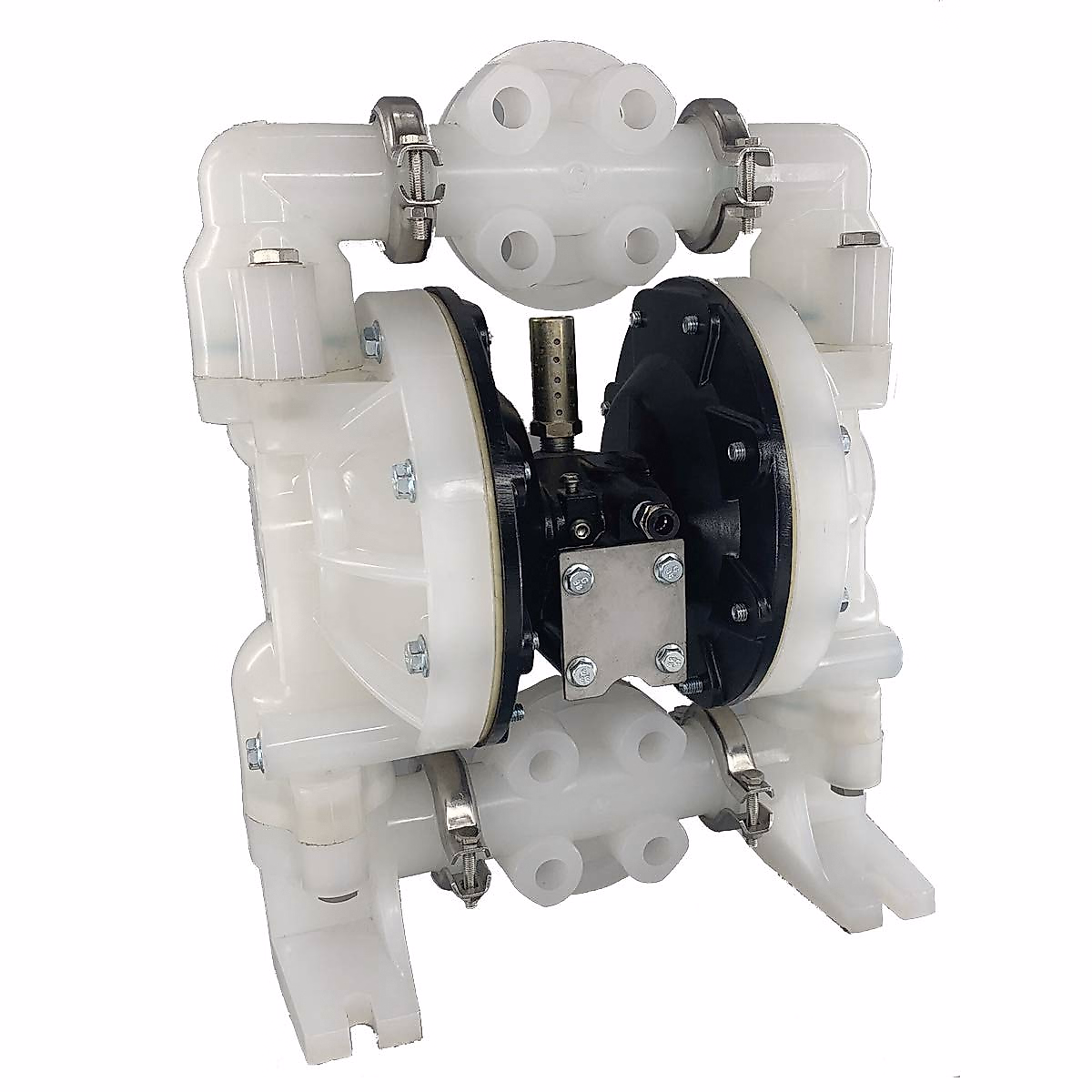 HOTSTORE Double Diaphragm Pump, Air-Operated Double Diaphragm Transfer Pump Polypropylene 72GPM,125 PSI, 1" Inlet &Outlet, 1/2" Air Inlet for Chemical Industrial Use (QB-25PP)
