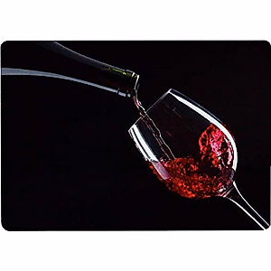 Tempered Glass Cutting Board Red wine Tableware Kitchen Decorative Cutting Board with Non-slip Legs, Serving Board, Large Size, 15" x 11"