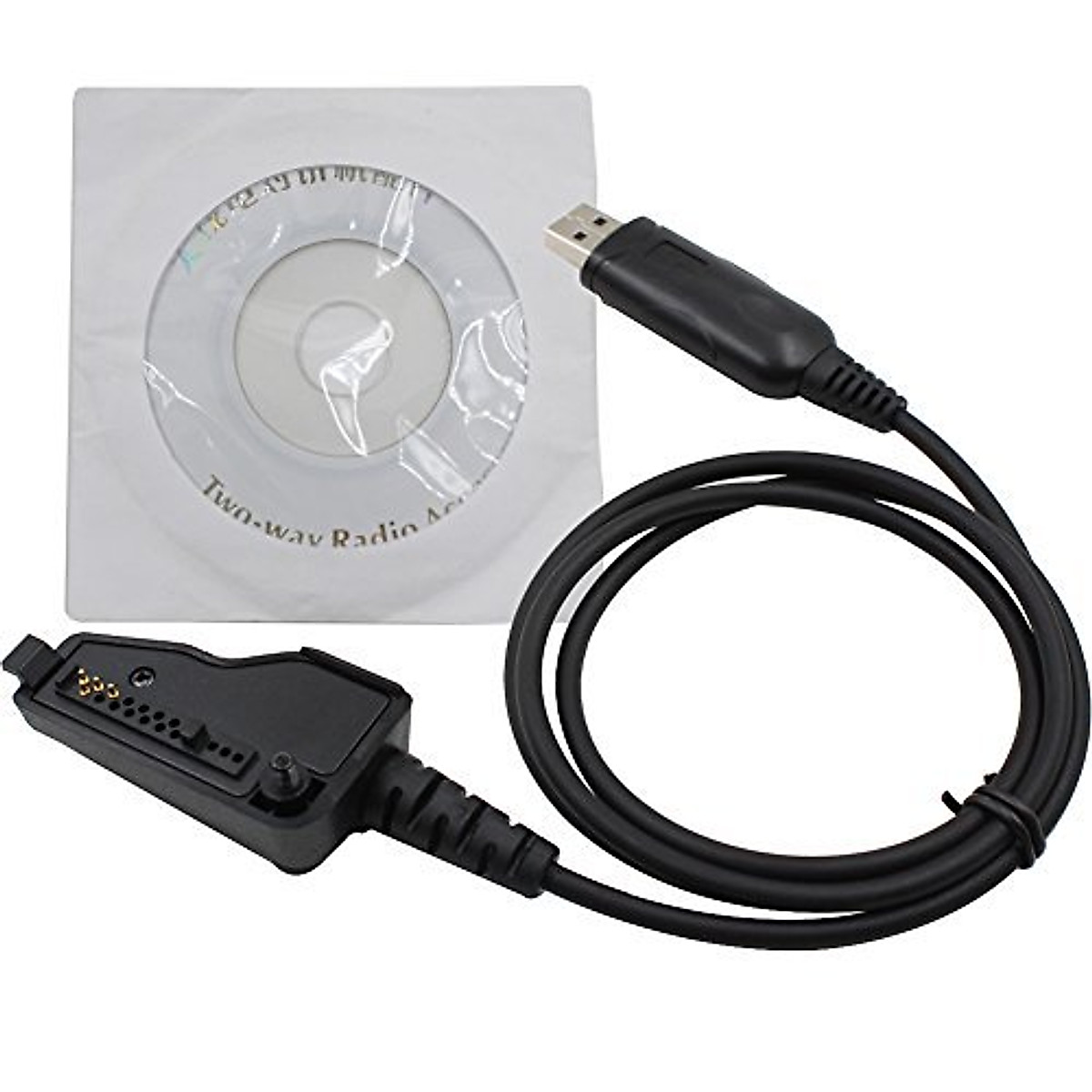 KENMAX USB Programming Cloning Cable Cord Multi-pin with CD for Kenwood Radios KPG-46 TK-385 NX-300