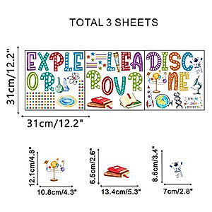 TOARTI Learn Discover Explore,Science Wall Sticker for Classroom,School Science Education,Science Laboratory Wall Decals,Classroom School Supplies