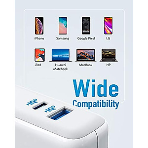 Anker 60W PIQ 3.0 & GaN Tech Dual Port Charger, PowerPort Atom III (2 Ports) Travel Charger with a 45W USB C Port, for USB-C Laptops, MacBook, iPad Pro, iPhone, Galaxy, Pixel and More