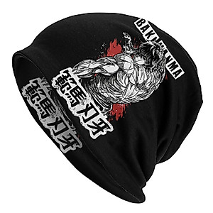 Anime Baki The Grappler Baki Hanma Beanie Hat for Men and Women Summer Thin Hats Knit Skull Black