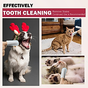 Leoezx Pet Tooth Cleaning Finger Wipes (50Pcs),Dog Teeth Cleaning Wipes,Dog Dental Cleaning Finger Sleeves,Reduces Plaque & Freshens Breath,Freshens Breath, Safe and Natural