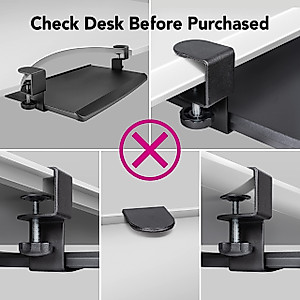 EHO Clamp-On Retractable Adjustable Keyboard Tray, Under Desk Ergonomic Keyboard Tray - Easy Tool-Free Install - Small Surface 20" x 11.5"