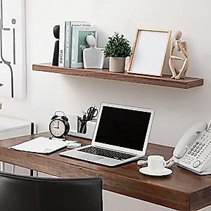 Fun Memories Floating Shelves 36 Inches Long, 8" Deep Wooden Shelf for Wall, Rustic Walnut Wall Shelves for Home Decor & Storage, Floating Book Shelves Display Shelf for Living Room, Bedroom, Kitchen