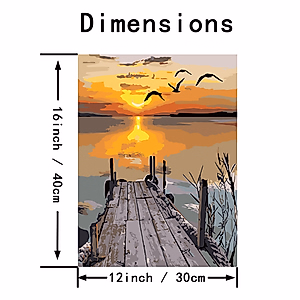 CHWGLFGG 6 Pack Landscape Paint by Number for Adults Kids Beginner, DIY Adult Painting by Numbers Kits on Canvas with Brushes and Acrylic Paint, Home Wall Decor 12 x 16 Inch