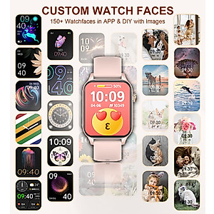 Smart Watch for Women (Answer/Make Call), 1.85" Fitness Tracker with Heart Rate Sleep SpO2 Monitor Pedometer 20 Sport Modes Voice, Waterproof Activity Trackers Smartwatches for iPhone Android Phones