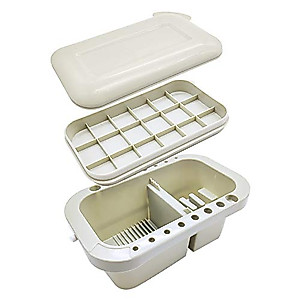 Cshangzei Paint Brush Basin,Plastic Paint Water Cup Brush Tub,Multifunction Artist Brush Washer with Brush Holder,Palettes and Handle for Watercolor Outdoor Indoor Painting