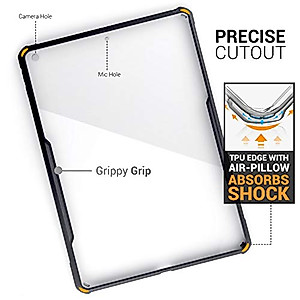 TineeOwl iPad 9.7 (2018/2017 Version) Ultra Slim Clear Case, Flexible TPU, Absorbs Shock, Lightweight, Thin (Black)