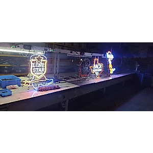 Real Neon Glass Tubes Open Teriyaki With Green Border And Blue Line Sign Handmade Lamp Neon Signs For Wall Decor