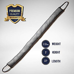 37” Weighted Door Draft Stopper (2.2 Lbs.) – Heavy Duty Noise and Air Blocker, Energy Saving Under Door Guard – Perfect Weather Stripping Door Sealer with Hook Tape (Grey) (Grey)