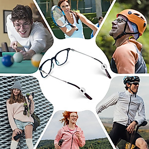 SMARTTOP 14 pairs Eyeglass Ear Grips Sleeve Holder-Eyeglasses Ear Hooks-Comfort Anti-Slip glasses ear grip-For Kids and Adults Sunglasses, Reading Glasses,Sport Eyewear(Black&Clear)