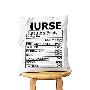 WCGXKO Nurse Nutrition Facts Nurse Life Tote Bag Gift For Nursing Student RN LPN CNA BSN CMA LVN (NURSE tote)