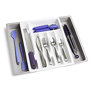 YouCopia Expandable Utensil Tray Turntable, White