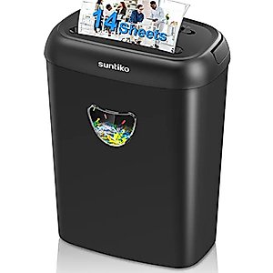 Paper Shredder, 14-Sheet Cross Cut with 6.6-Gallon Basket, P-4 Security Level, 3-Mode Design Shred Card/CD/Staple/Clip, Heavy Duty with Jam Proof System, Woolsche Paper Shredder for Office (ETL)