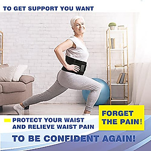 Back Brace Lumbar Support Belt - Relief Back Pain, Sciatica, Herniated Disc, Scoliosis and More - Back Support to Improve Posture, Keep Back Straight for Men and Women (Black, 6XL/(65''-76''))