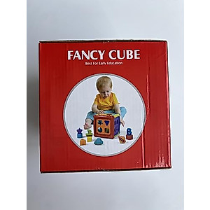 Gzolxkwin Activity Cube Baby Toys 6 to 12 Months,6-in-1 Early Learning Montessor Toys for 1 Year Old Shape Sorter Piano Keyboard Light Up Music Toddlers Toys for 1 2 Years Boys Girls Gifts