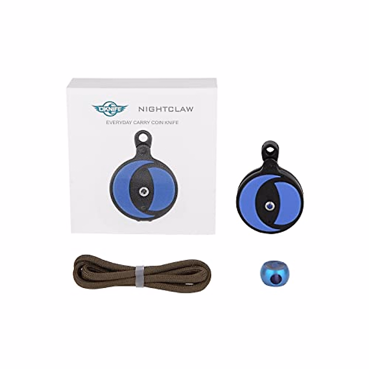 OKNIFE Nightclaw Mini Keychain EDC Folding Pocket Knife, D2 Hawkbill Blade and G10 Handle, for Outdoor, Survival, Camping and Gift (Blue)