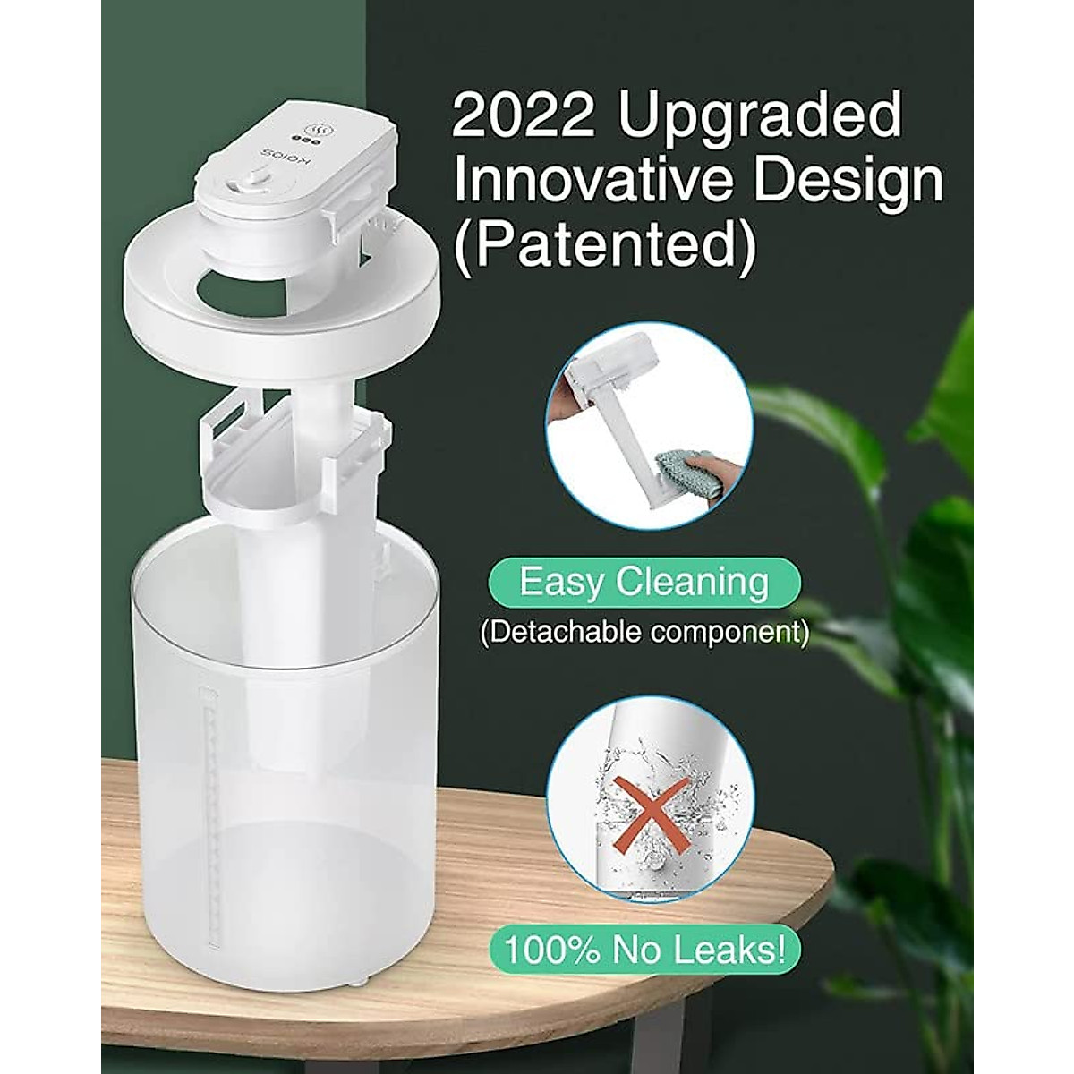 KOIOS Patented Cool Mist Humidifiers (2023 Upgraded), 4L Top Fill Ultrasonic Air Humidifier, Essential Oil Diffuser for Bedroom Large Room Home, 31H Runtime, Whisper Quiet Perfect for Babies, Plants