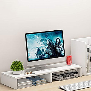 Heighten Shelf Bookshelf Magazine Rack Separate Storage Rack Freestanding Creativity Desktop Office Desk Home Office MUMUJIN (Color : White, Size : 50X20X6CM)