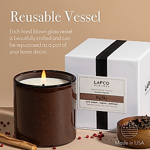 LAFCO New York Signature Candle, Big Sky - 15.5 oz - 90-Hour Burn Time - Reusable, Hand Blown Glass Vessel - Made in The USA