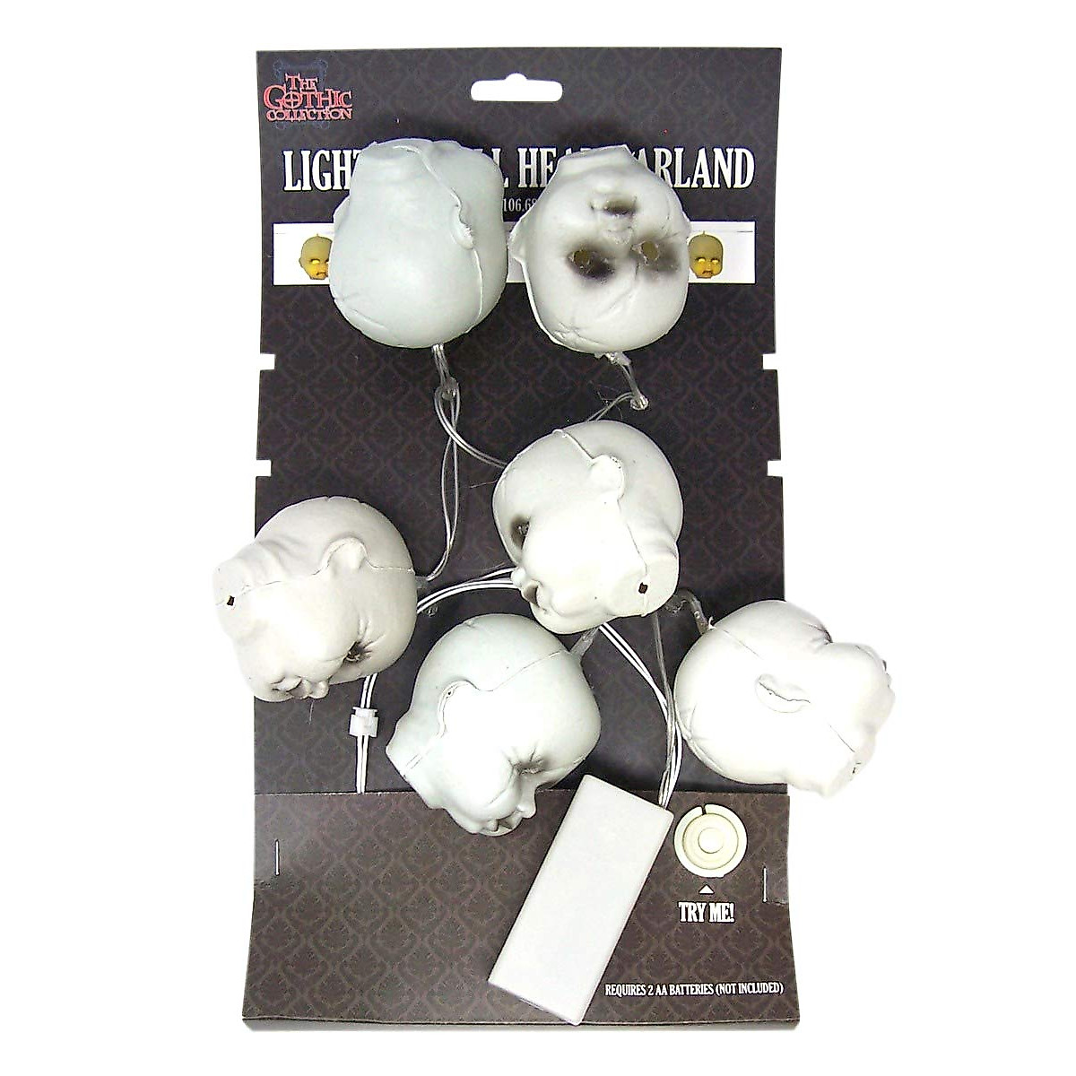 Creepy Baby Doll Heads Hanging Halloween Garland Decoration, 40 Inch, Pack of 2