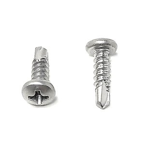 #6x1/2 Stainless Steel Phillips Pan Head Self Drilling Tapping TEK Screw (410 Stainless Steel) 100 Pieces 6X1/2