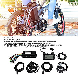 RiToEasysports Electric Scooter Conversion Kit, SW900 Panel 26A 3 Modes Controller Kit for 500W 750W Motor