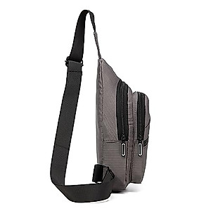 EVANCARY Small Sling Bag for Women Men, Chest Daypack Crossbody Backpack for Travel Sports Running Hiking Grey