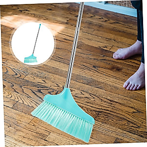 OHPHCALL Cleaning Broom for Floor Outdoor Broom Angle Broom Floor Cleaning Tool Hair Cleaning Broom Floor Cleaning Broom Home Broom Office Broom Household Broom Stainless Steel Sky-Blue
