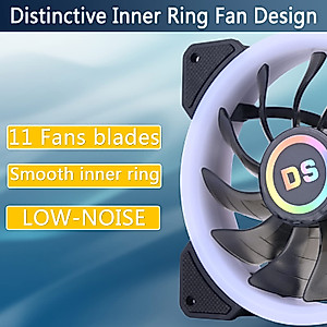 DS 6Pack 120MM RGB PC Cooling Fans, LED Case Fans with Remote Control for Computer, PC Case CPU Coolers, Radiators System (8th GEN Hub Box, A Series)