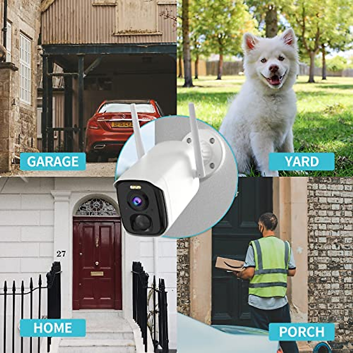 Armorcope Wireless Outdoor Security Camera,2K/4MP HD with Spotlight,Rechargeable Battery Camera 9000mAh,WiFi Camera for Outside, Color Night Vision, 2-Way Audio, PIR Motion Detect, IP65 Waterproof