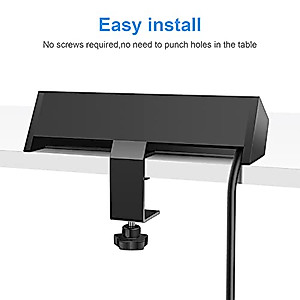 Metal Desk Clamp Power Strip with 4 USB Ports,Desk Edge Power Strip Surge Protector 800J with 3 Widely Spaced Tamper Resistant AC Outlets for Large Plug,6ft Cord,Fit 2 inch Tabletop Edge