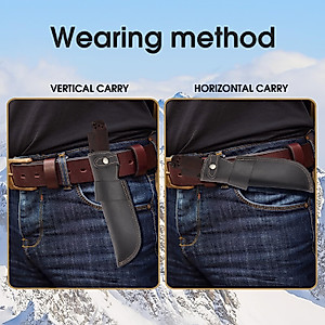 Knife Sheath,Leather Knife Sheath for Belt,Chef Knife Guard,Knife Holster for 5 inch Blade Knife,Knife Holder,Knife Cover Sleeve,EDC Belt Organizer,Sheath for Chef Meat Cleaver,Gifts for Men