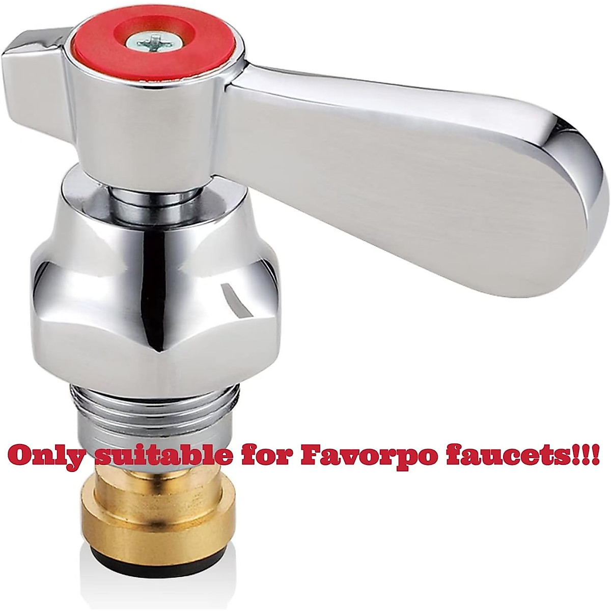 Favorpo Brass Spindle Assembly Valve Replacement Hot Side Handle Stem Assembly Replacement Fits for Commercial Sink Faucet