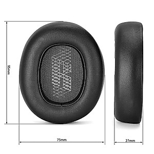 Live 650 BTNC Ear Pads, Replacement Protein Leather Earpads Memory Foam Ear Cushions Pads for JBL Lifestyle E65BTNC Live 650BTNC Tune 660BTNC Duet NC Noise-Cancelling Headphones - Leather Black