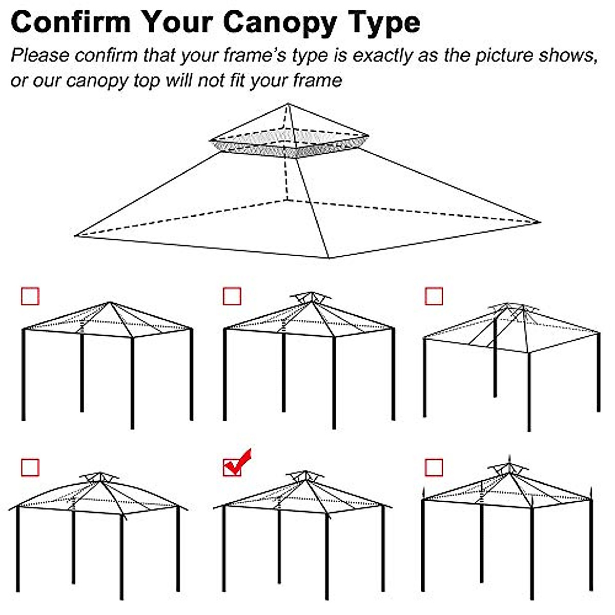 Yescom 12'x12' Canopy Top Replacement Beige for 2-Tier Harbor Gazebo GFS01250A Patio Cover Y01212T01