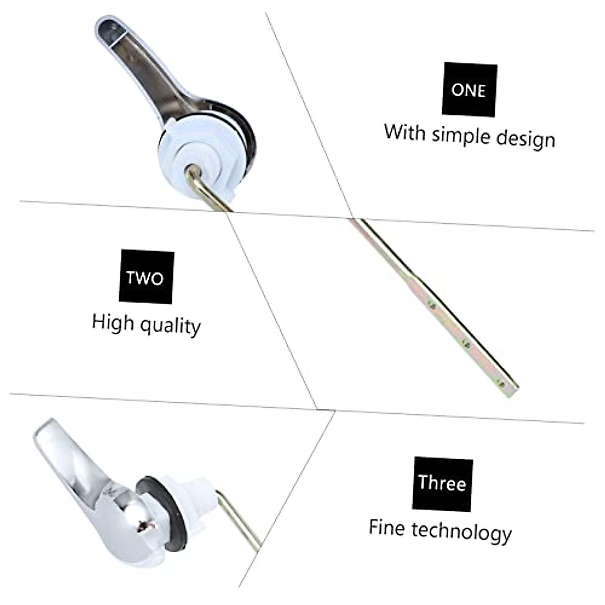 OSALADI 2pcs Old Fashioned The Switch Copper Rod Water Tank Toilet Single Push Flushing Toilet Water Tank Switch Toilet Flush Handle Water case switches Button Toilet Tank Accessory