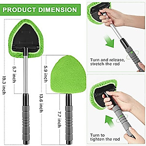 3 Sets Windshield Cleaner Car Window Cleaner Car Windshield Cleaning Tool Glass Cleaner Wiper with Detachable Handle, 9 Microfiber Pads and 3 Spray Bottles Car Cleanser Brush Car Cleaning Kit