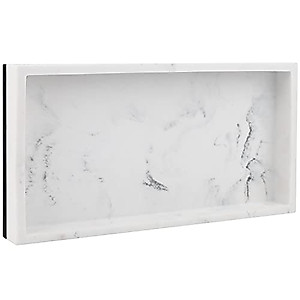 Vanity Tray-SYNPIE Resin 11.8in Decorative Bathroom Countertop Tray for Dresser Countertop Tray Organizer for Jewelry Cosmetics Kitchen Sink Tray Soap Towels Holder Tray - Small