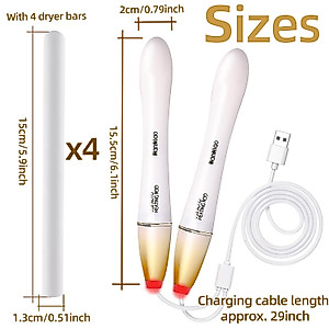 Heating Stick LED Indicator Light Heating Stick Heating Stick Dual Head Toy Heating Stick Warming Stick Heating Meat Stick USB Hand Warmer 42℃ Auto Control + 4 Pcs Drying Stick Dryer