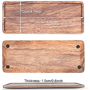 YUANQIAN Solid Acacia Wood Serving Trays Rectangular Wooden Serving Platters for Home Decor, Food, Vegetables, Fruit, Charcuterie, Appetizer Serving Tray, Cheese Board(1Pcak,11.8 X 4.7 inch)