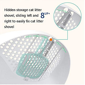 HONGFEISHANGMAO Cat Box Creative Cat Toilet Large Litter Box, Semi-Enclosed Litter Box, Cat Potty, Cat Supplies Cat Litter Pan (Blue) Cat Furniture (Color : Gray)