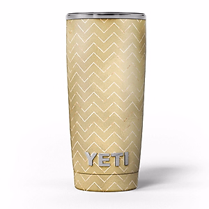 Design Skinz The Golden Surface with White Chevron - Skin Decal Vinyl Wrap Kit Compatible with The Yeti Rambler Cooler Tumbler Cups